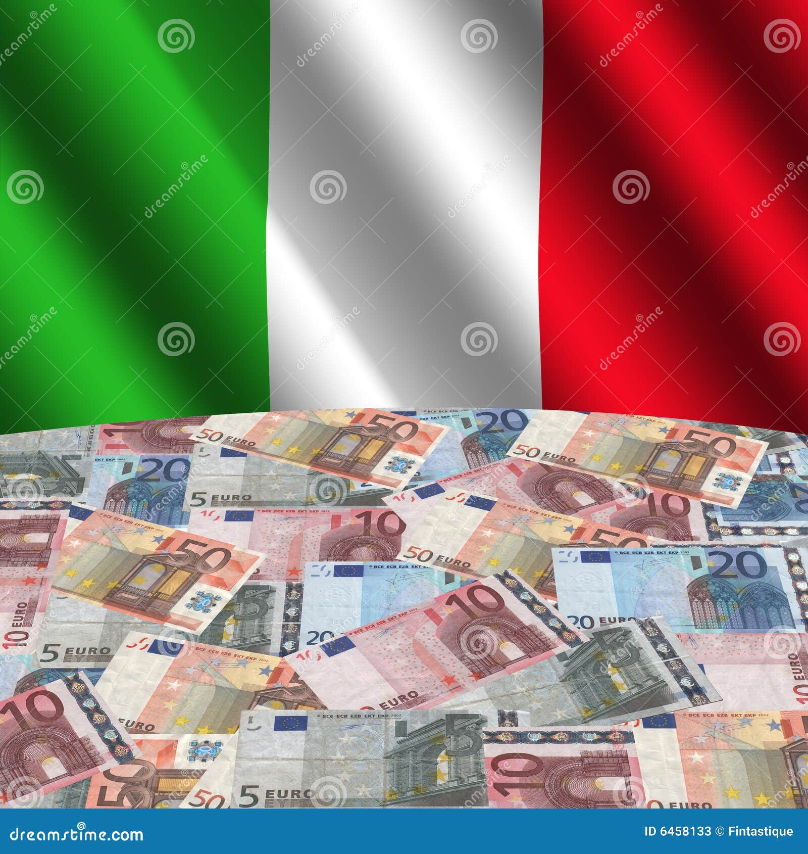 Flag with Italian euros stock illustration. Illustration of economics ...