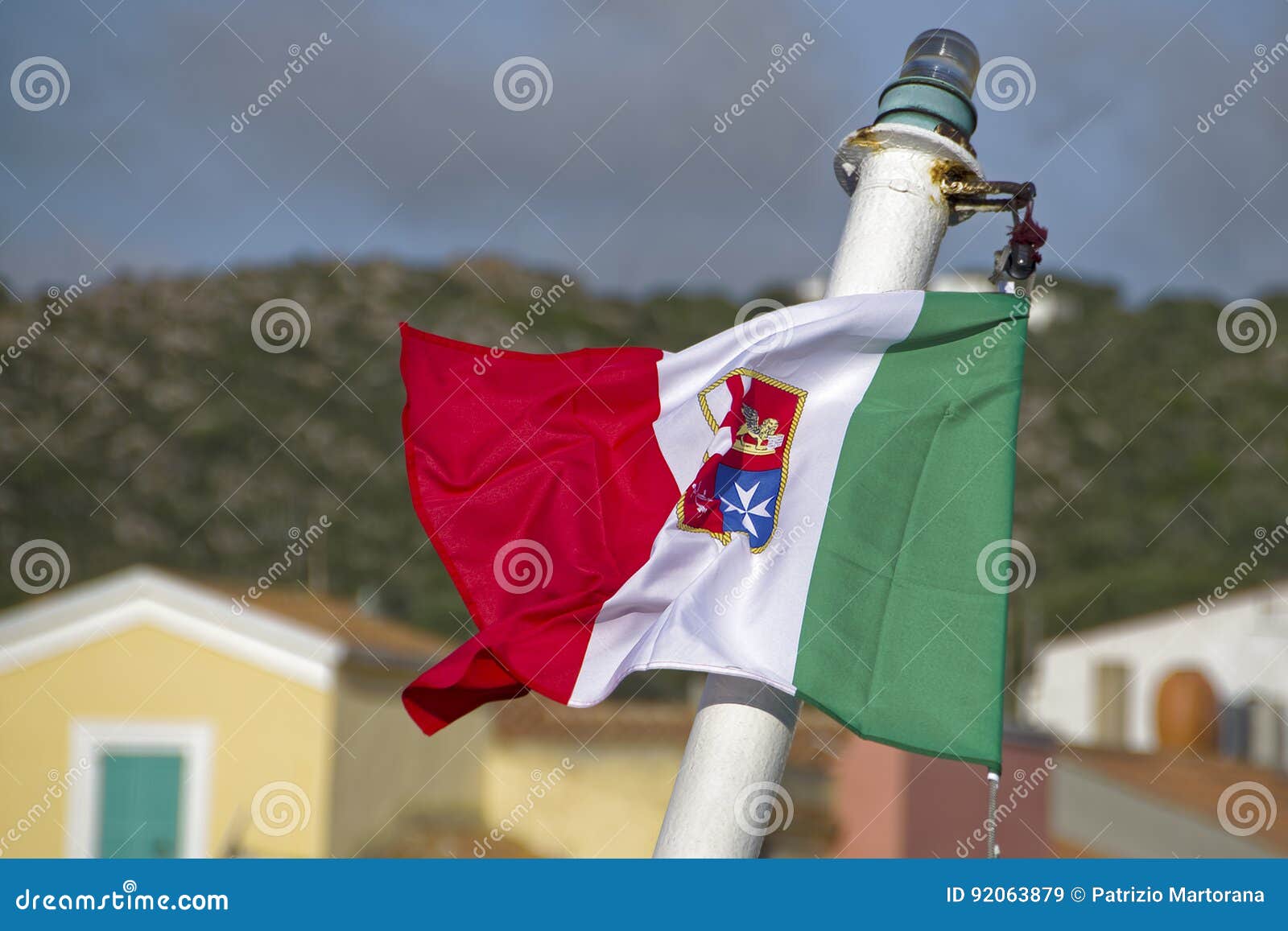 The Flag of the Italian Navy in the Wind Stock Image - Image of defense ...
