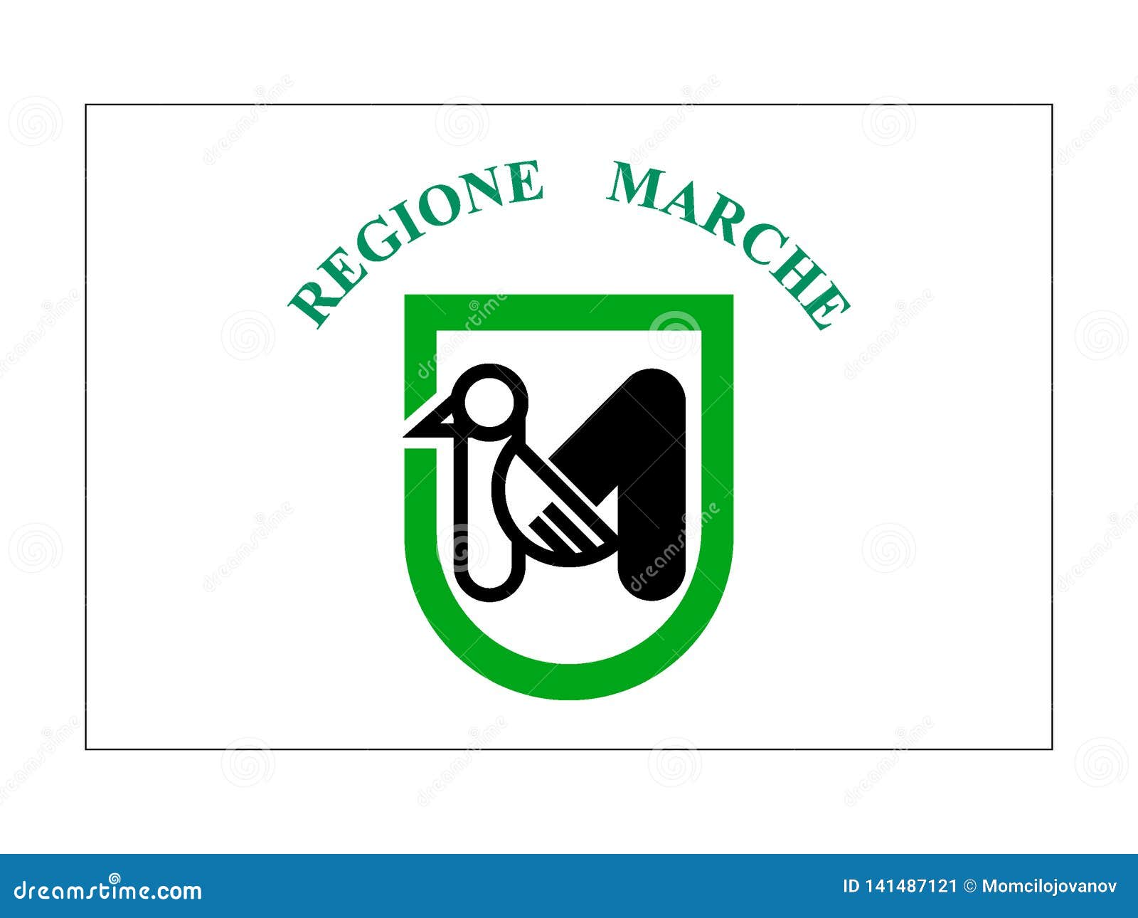 Flag of the Italian Region of Marche Stock Vector - Illustration of ...