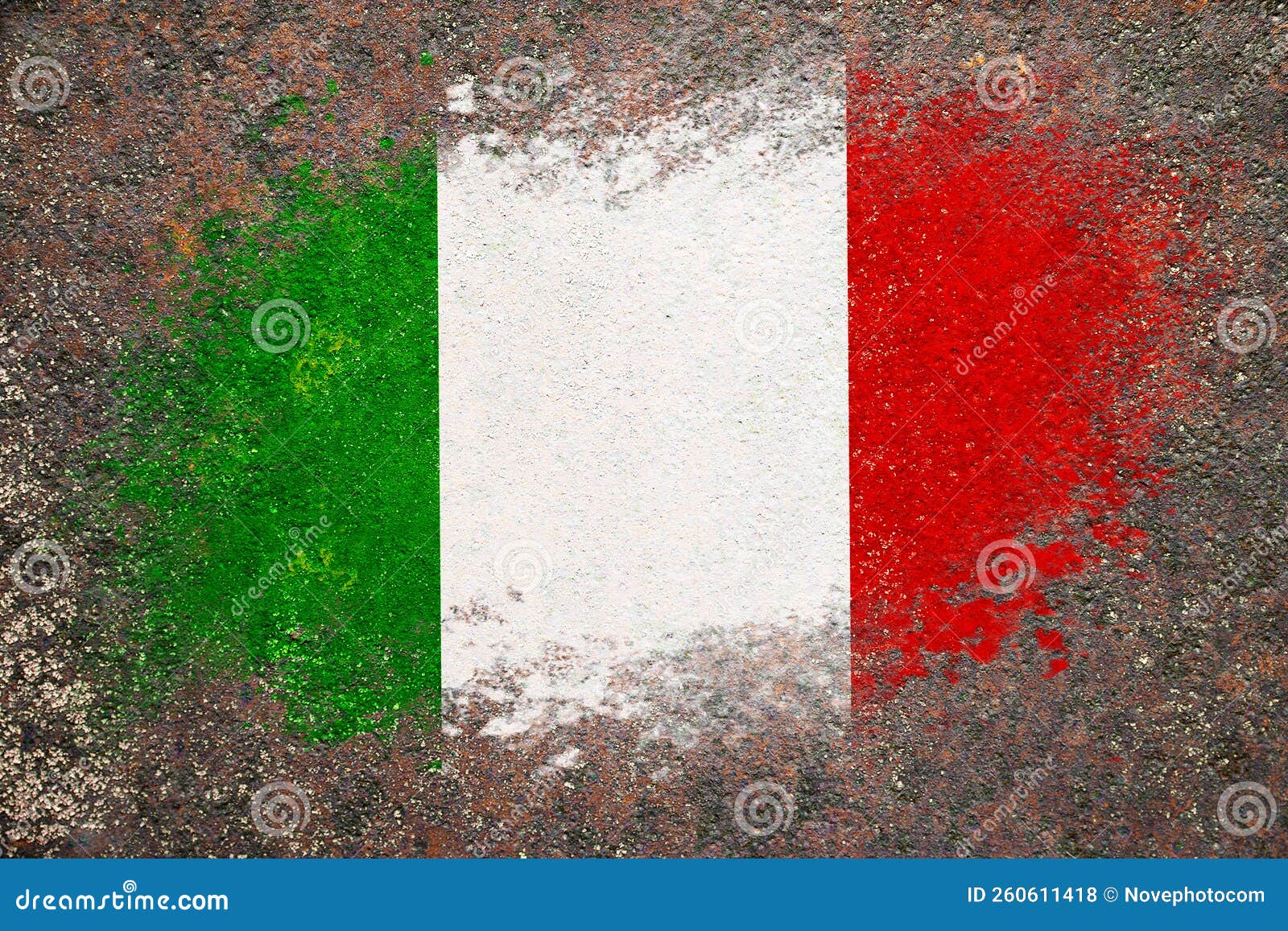 Flag of Italy. Flag is Painted on a Rusty Surface Stock Photo - Image ...