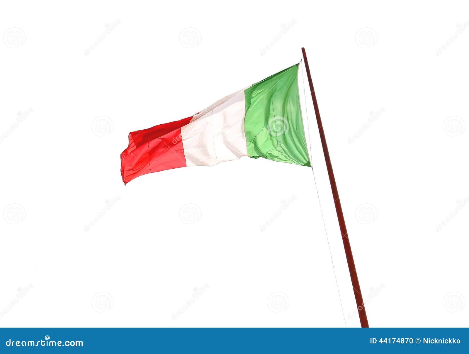 Flag Of Italy Isolated On White Background Stock Photo - Image of ...