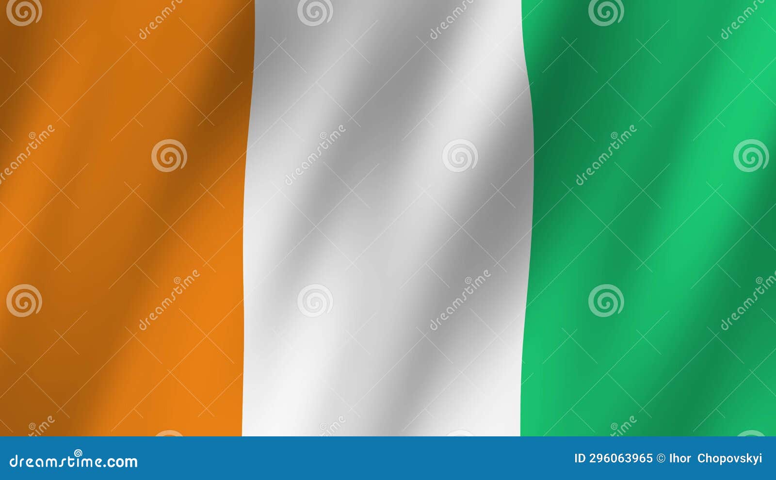 Flag of Ivory Coast Footage Video Waving in Wind. Ivory Coast Flag ...