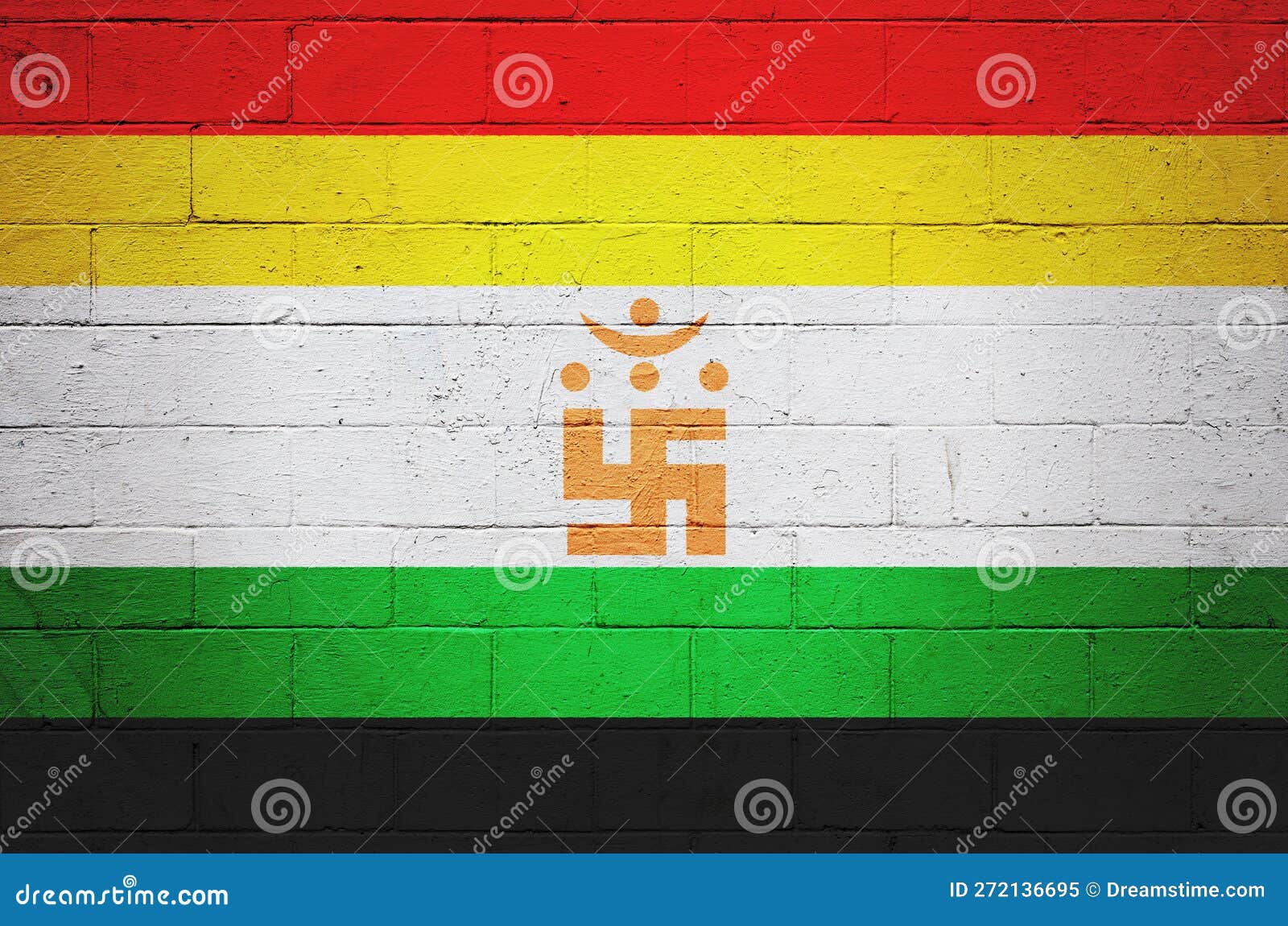 Flag of the Jainism Painted on a Wall Stock Illustration - Illustration ...