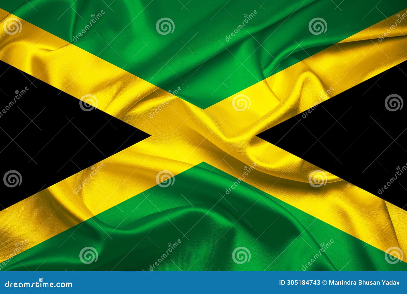 Flag Of Jamaica, Jamaica Flag, National Flag Of Jamaica. Fabric And ...