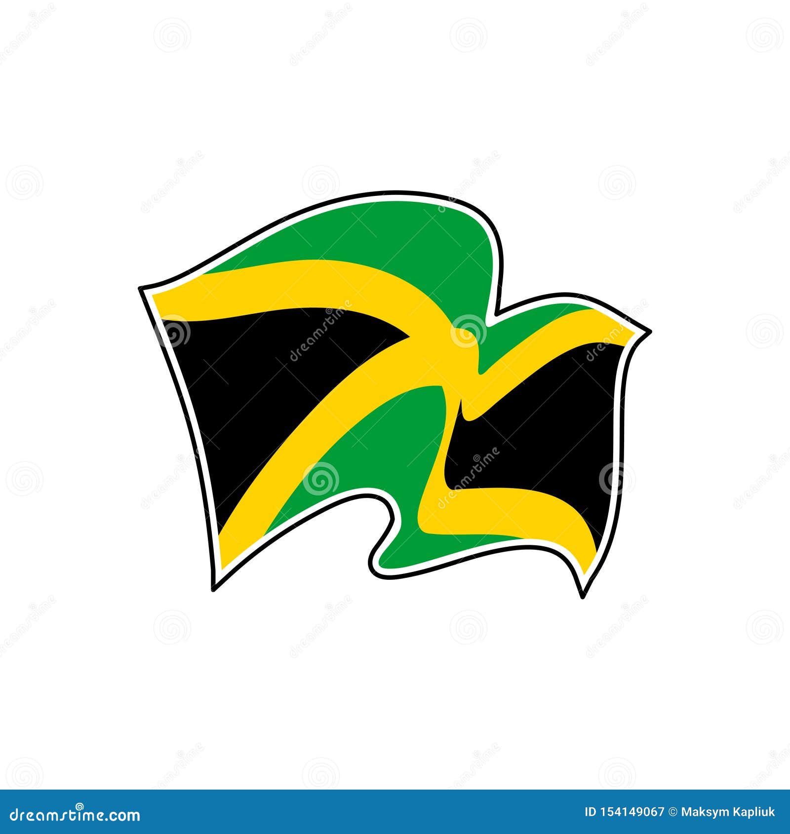Jamaica Vector Flag. National Symbol of Jamaica Stock Vector ...