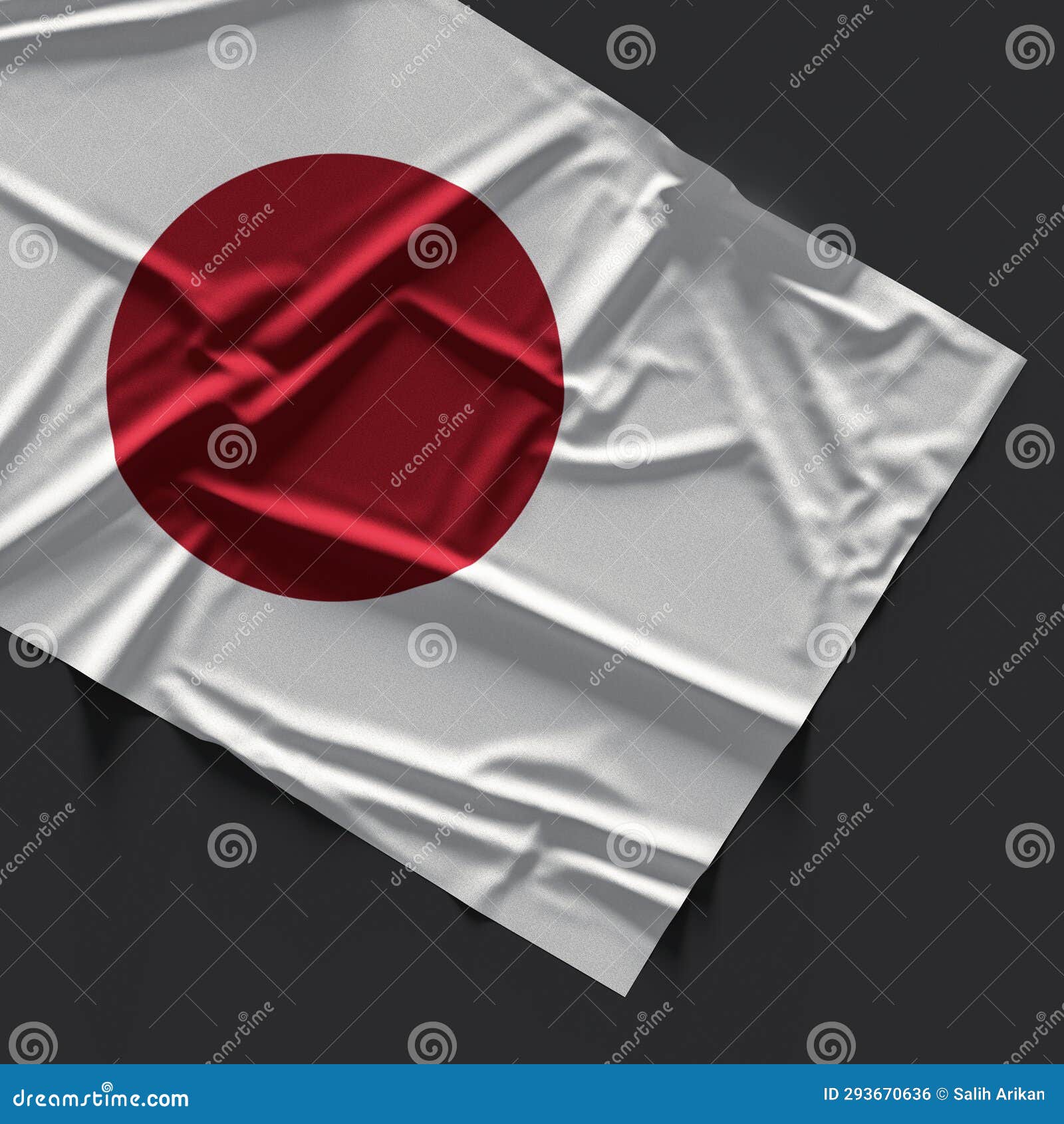 Flag of Japan. Fabric Textured Japan Flag. 3D Illustration Stock ...