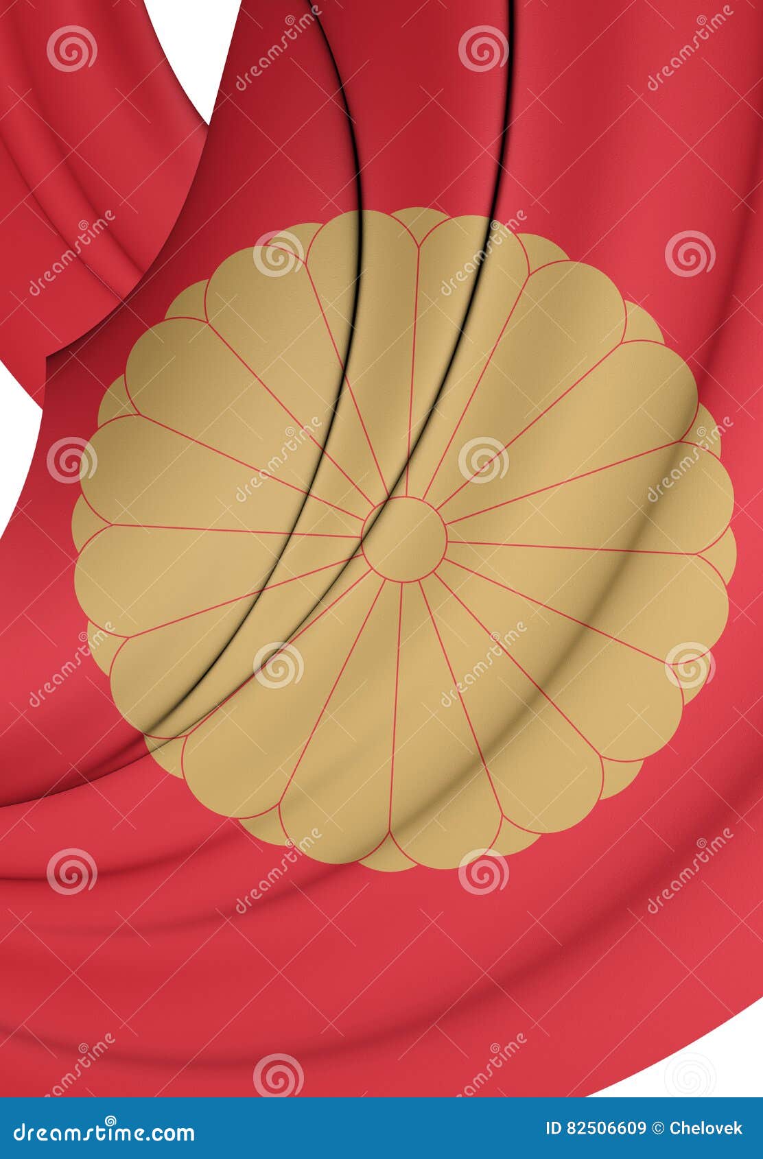 Flag of Japanese Emperor stock illustration. Illustration of wave ...