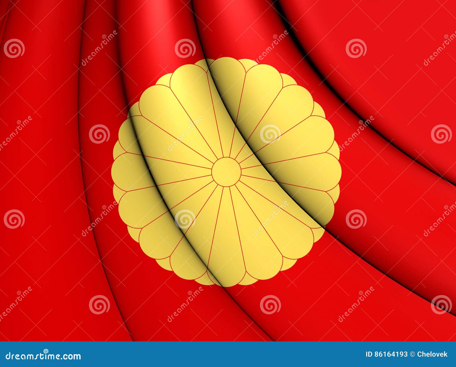 Flag of Japanese Emperor stock illustration. Illustration of close ...