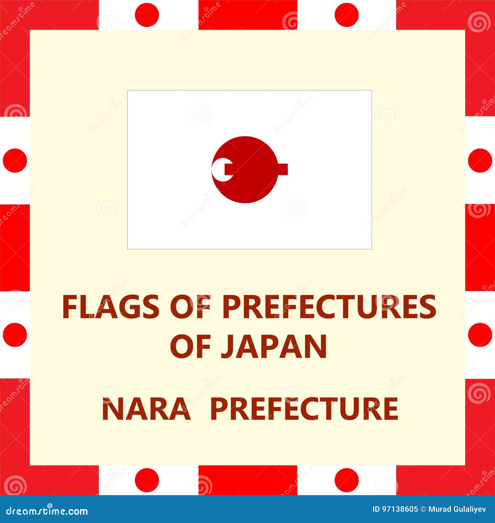 Flag of Japanese Prefecture Nara Stock Illustration - Illustration of ...