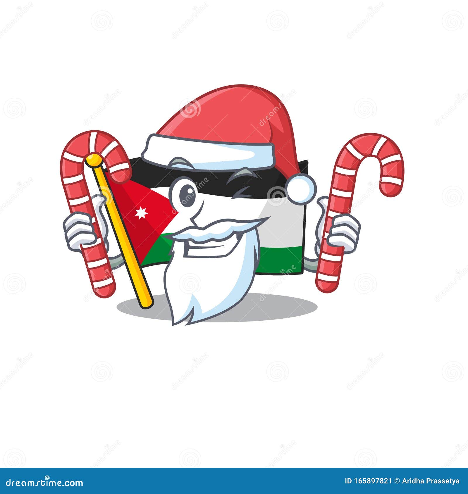 Flag Jordan Cartoon Character in Santa with Candy Stock Vector ...