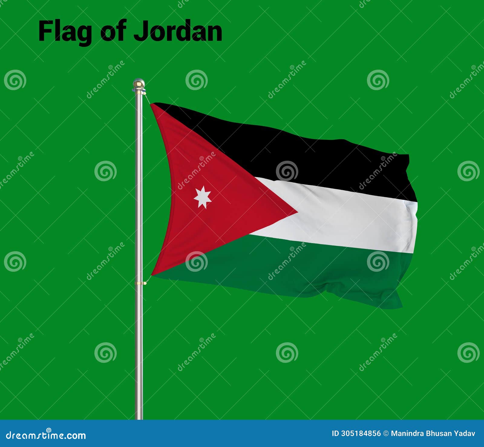 Flag of Jordan, Jordan Flag, National Flag of Jordan. Pole Flag of ...