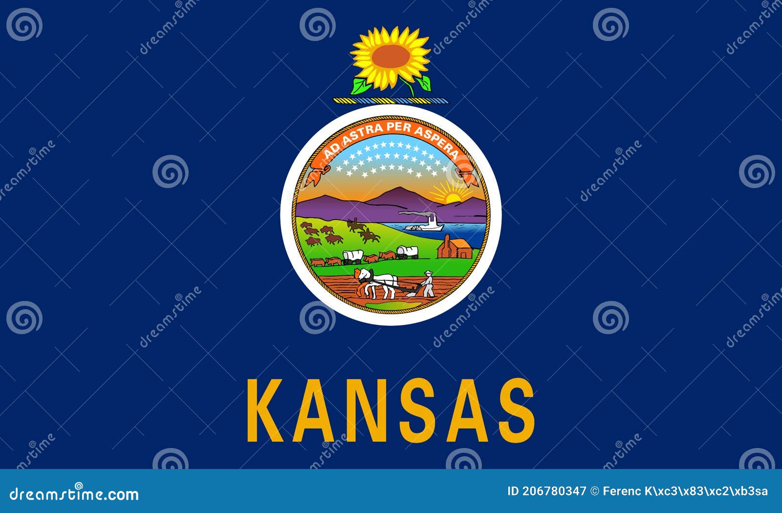 Kansas State Skyline And Landmarks Silhouette Cartoon Vector ...