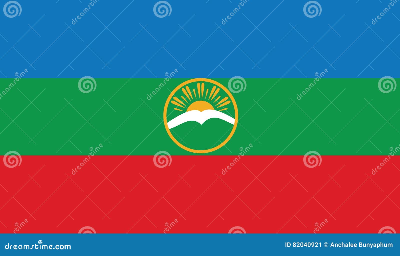 Flag of Karachay-cherkessia Icon Illustration Stock Illustration ...