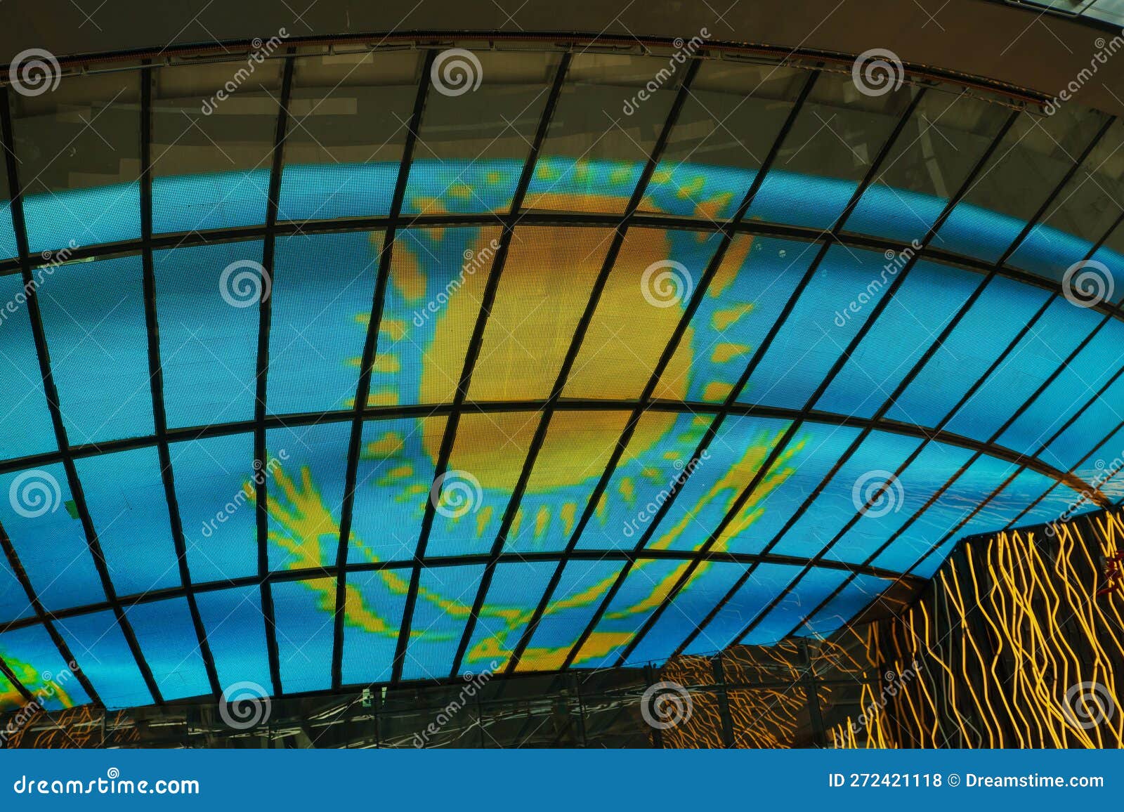 Flag of Kazakhstan on Demonstration Screen of LED Panels Stock Photo ...