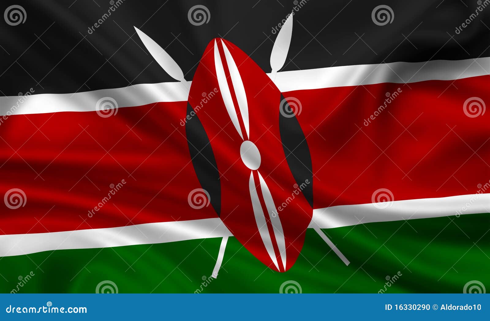 Flag of kenia stock illustration. Illustration of striped - 16330290