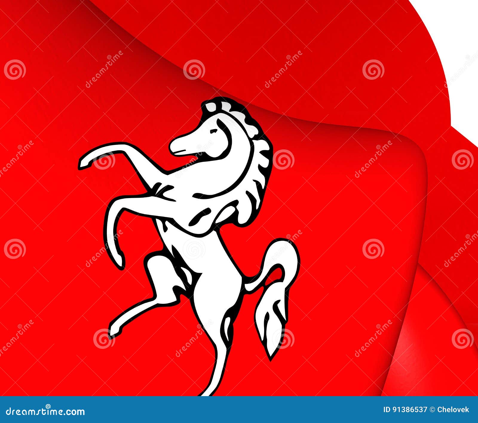 Flag of Kent, England. stock illustration. Illustration of britain ...