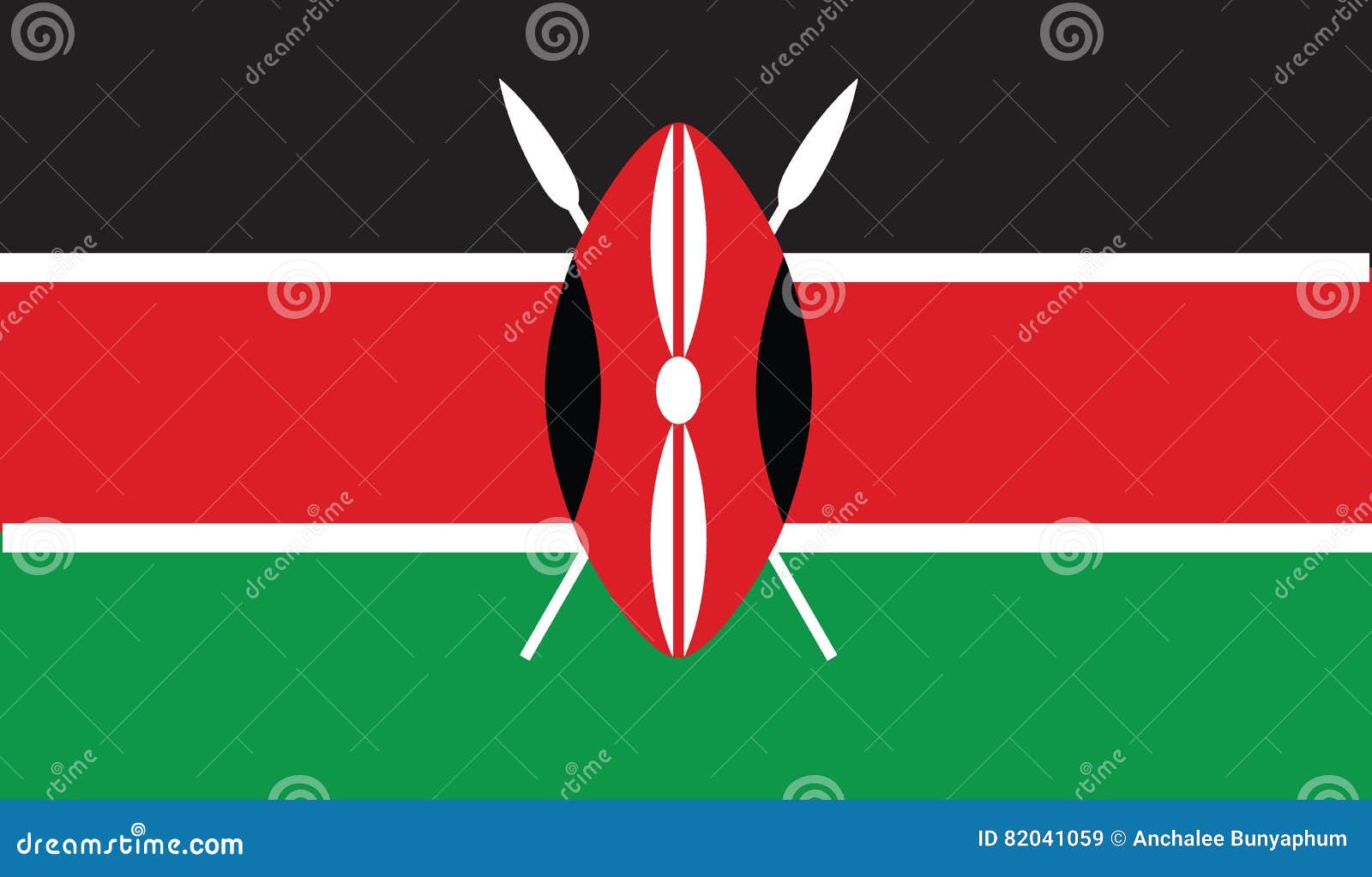 Flag of Kenya Icon Illustration Stock Illustration - Illustration of ...