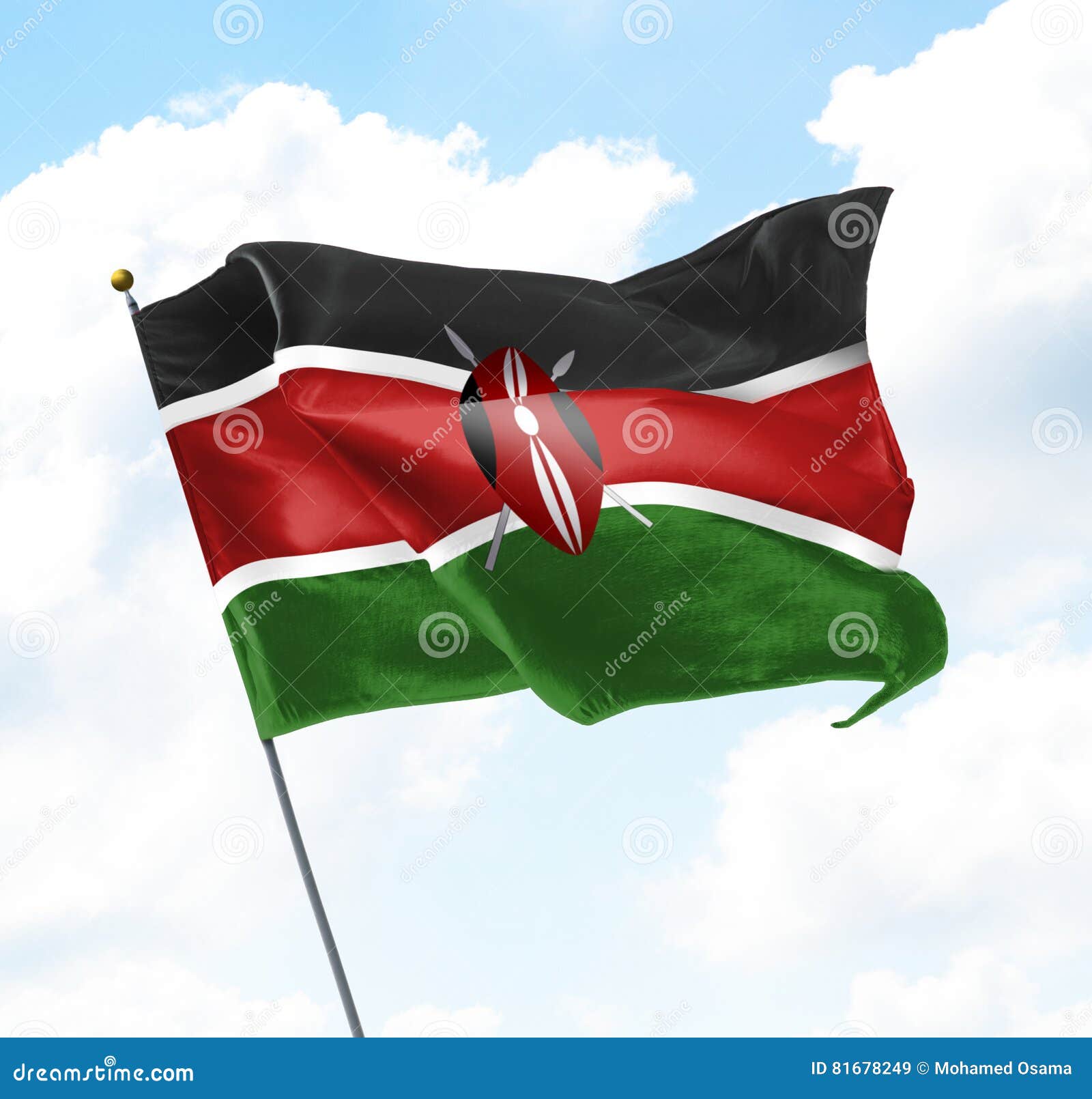 Kenyan Flag Flying