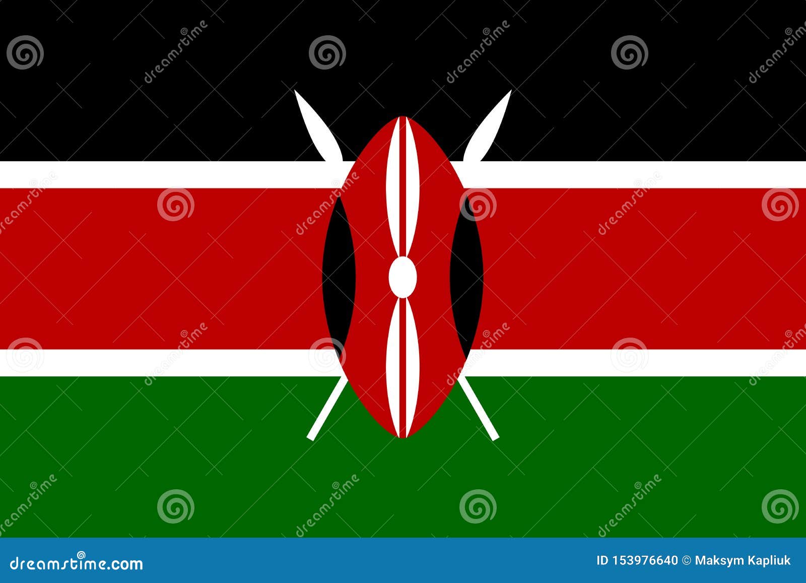 Kenya Vector Flag. National Symbol of Kenya Stock Vector - Illustration ...