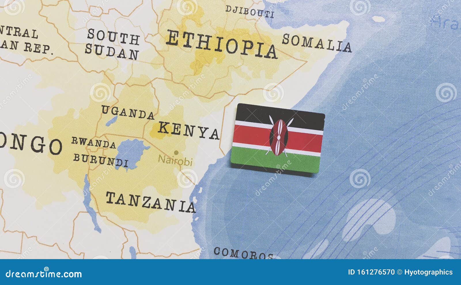 The Flag of Kenya in the World Map Stock Photo - Image of business ...