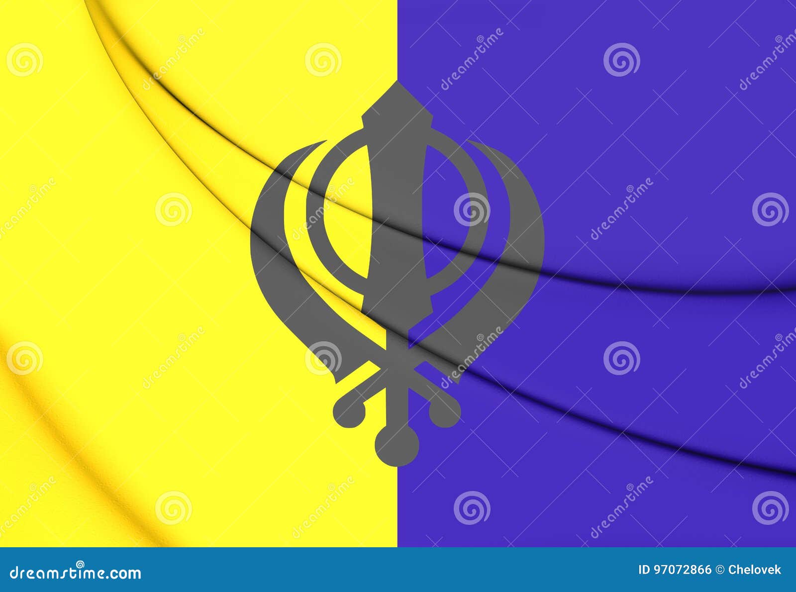 Flag of the Khalistan. stock illustration. Illustration of three - 97072866
