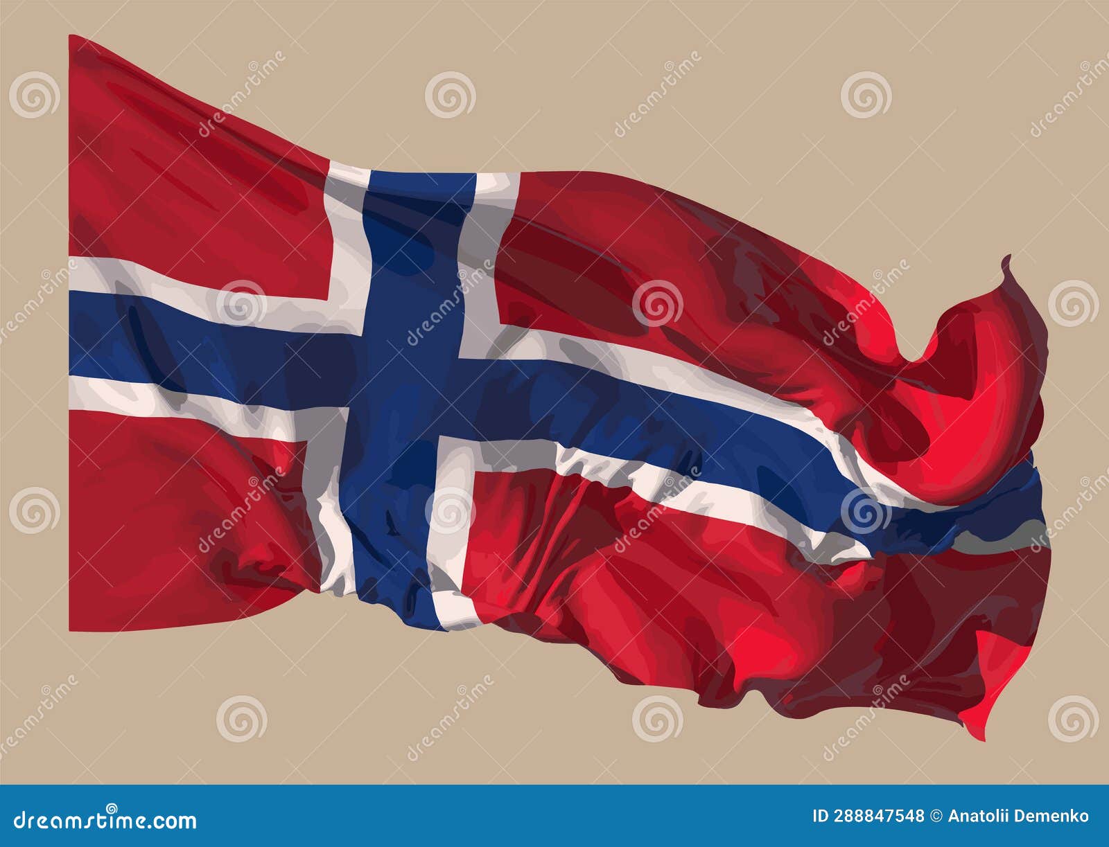 Flag of the Kingdom of Norway. Vector Stock Vector - Illustration of ...