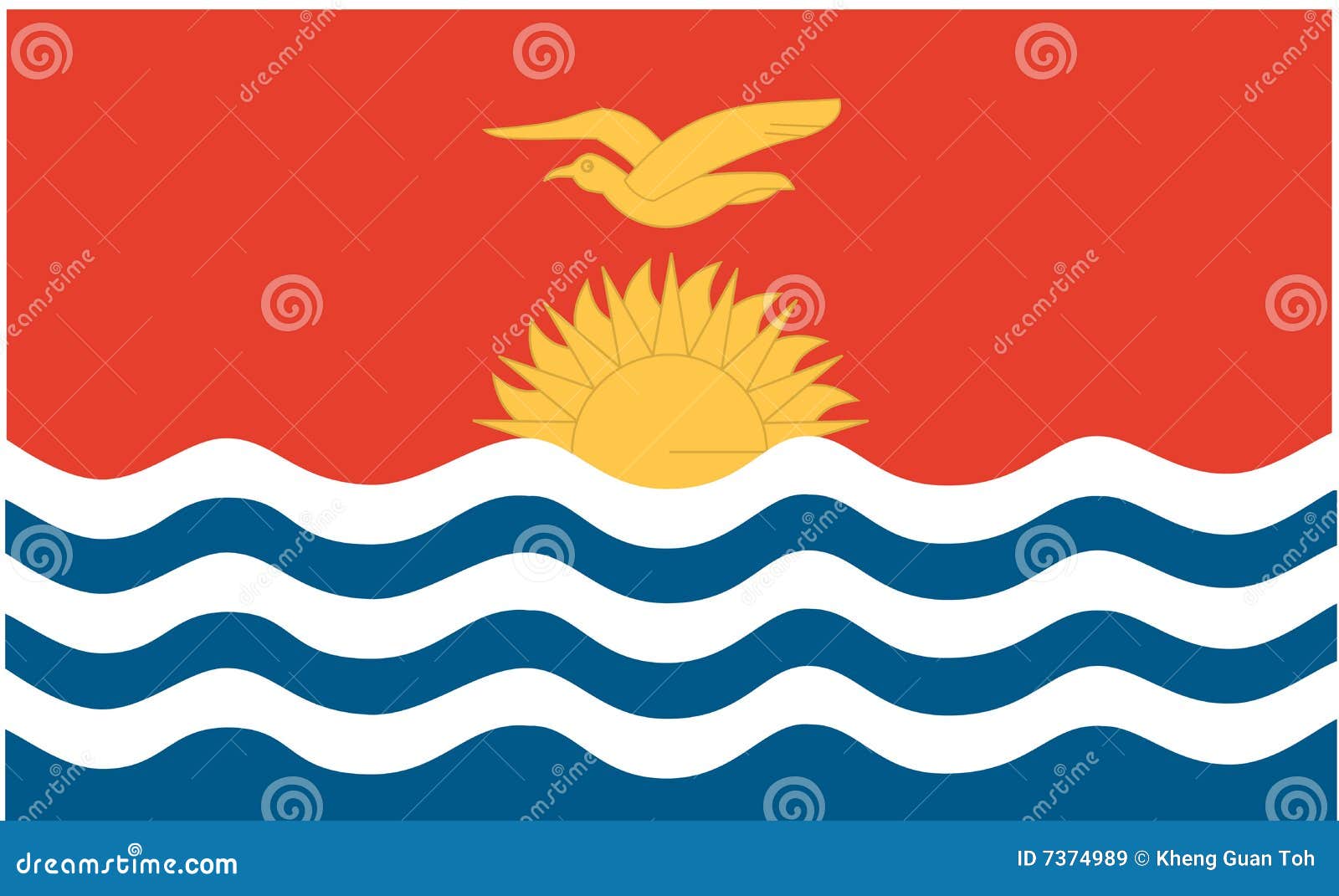 Flag of Kiribati stock vector. Illustration of flag, nation - 7374989