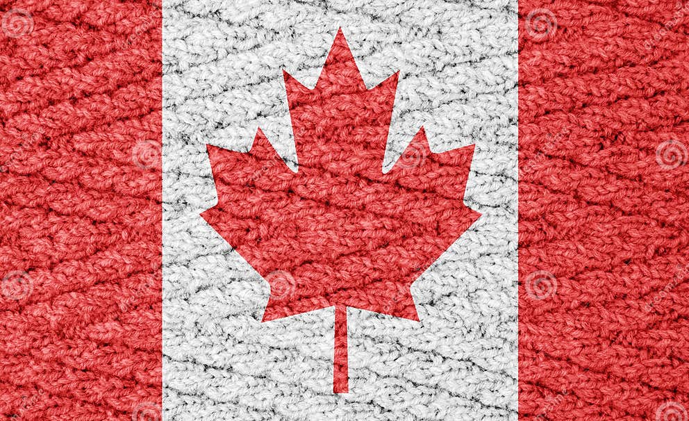 Flag on knitted surface stock image. Image of emblem - 239121853