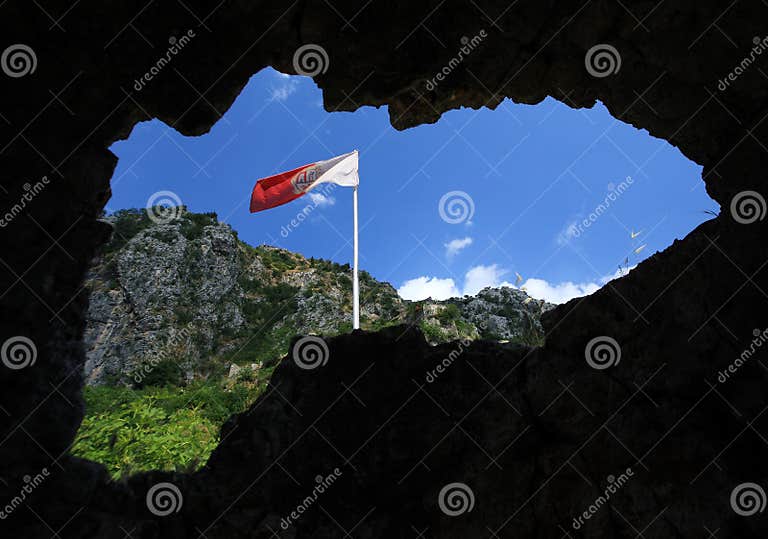 Flag of Kotor stock image. Image of rock, montenegro - 26288517