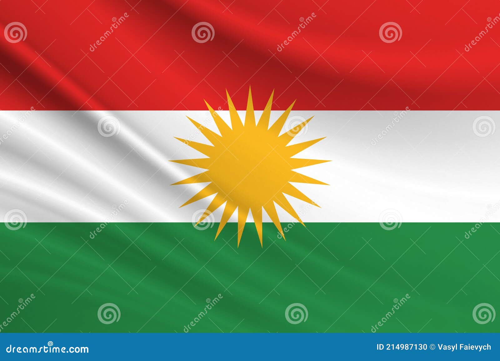 Flag of Kurdistan. Fabric Texture of the Flag of Kurdistan Stock ...