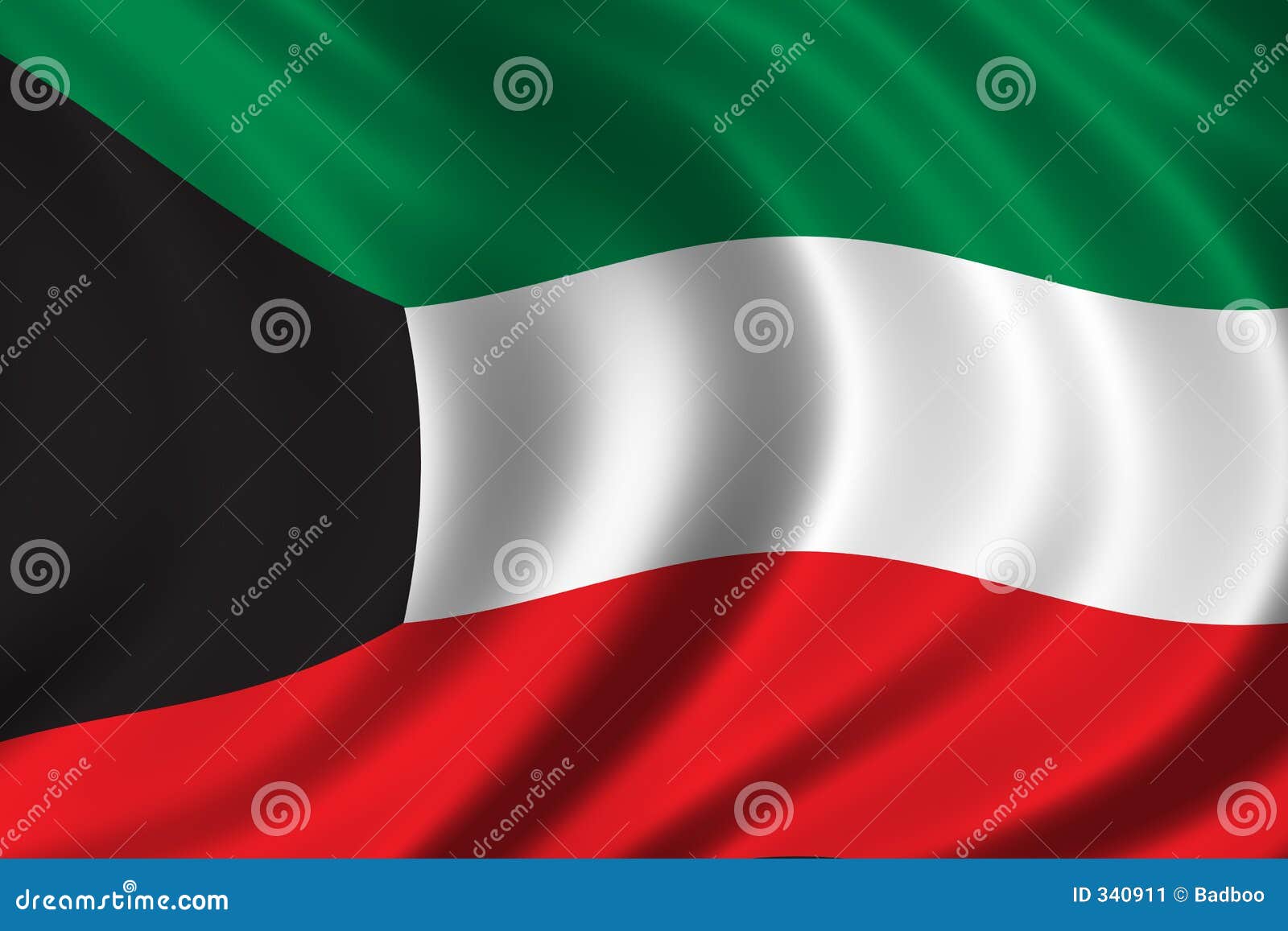 Flag of Kuwait stock illustration. Illustration of patriotism - 340911