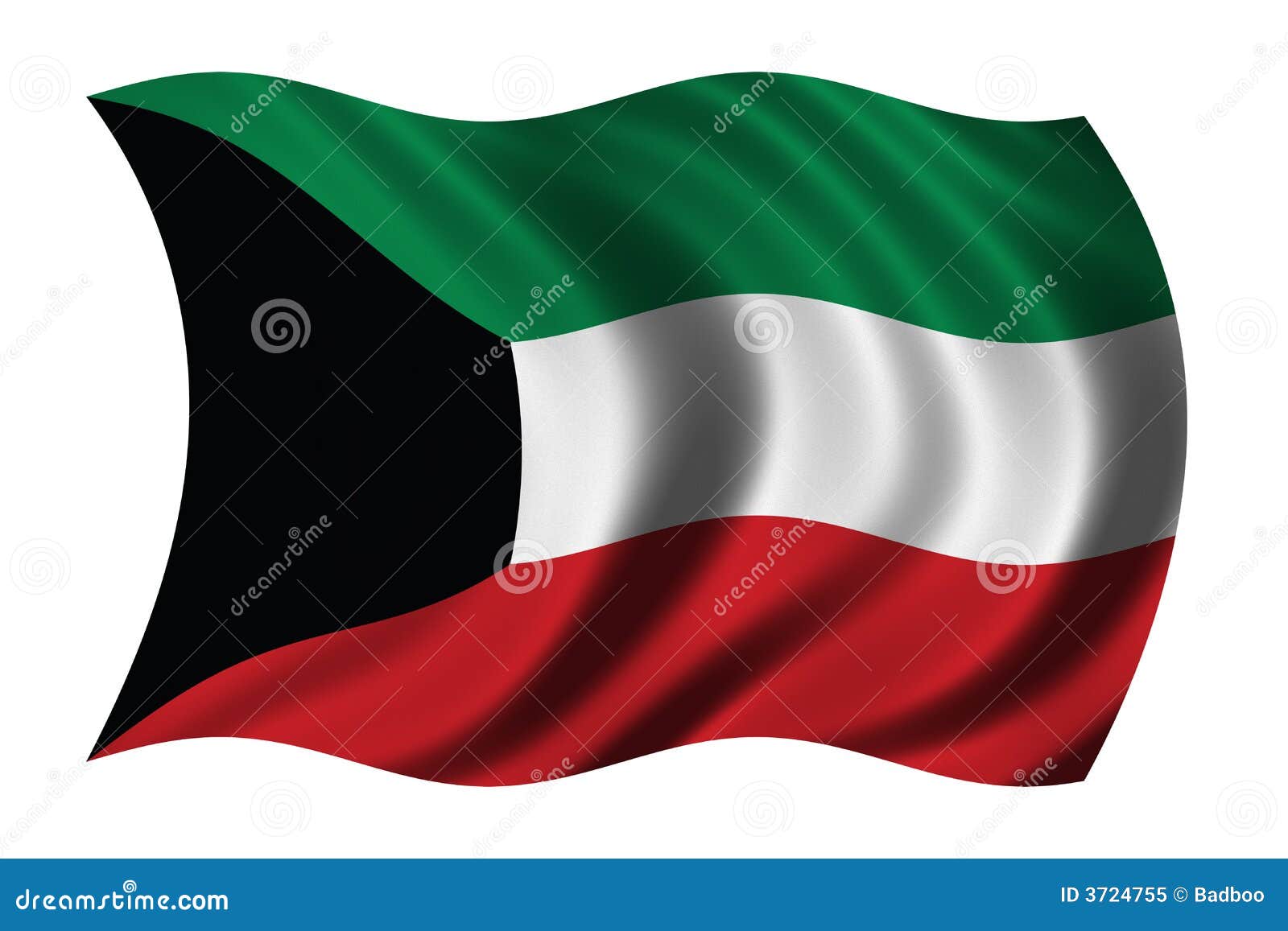 Flag of Kuwait stock illustration. Illustration of emirate - 3724755