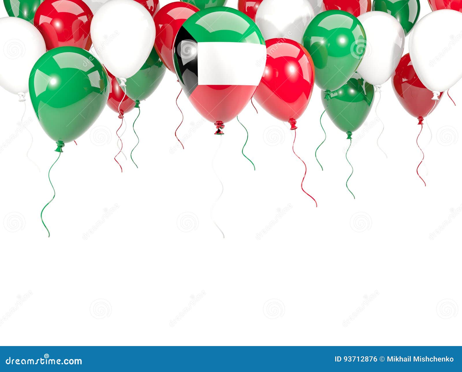 Flag of kuwait on balloons stock illustration. Illustration of ...