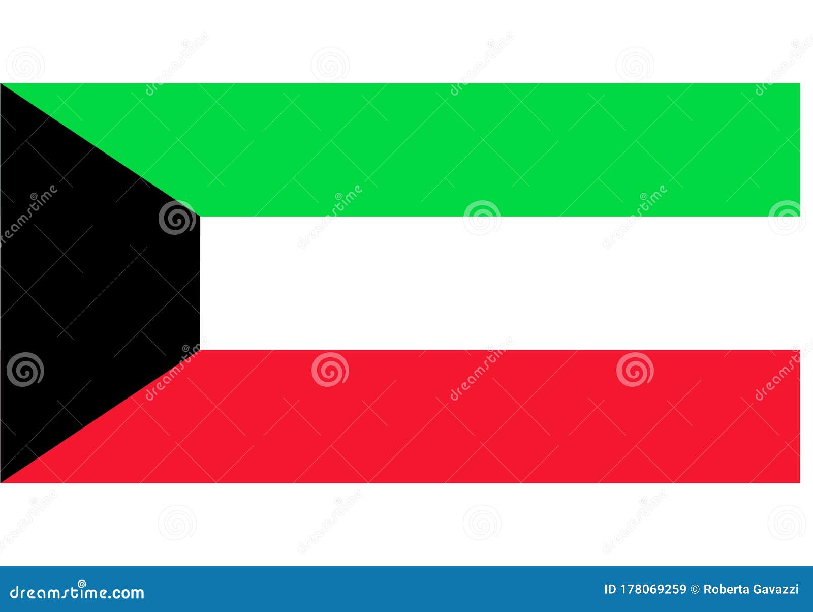 Flag of Kuwait stock illustration. Illustration of green - 178069259