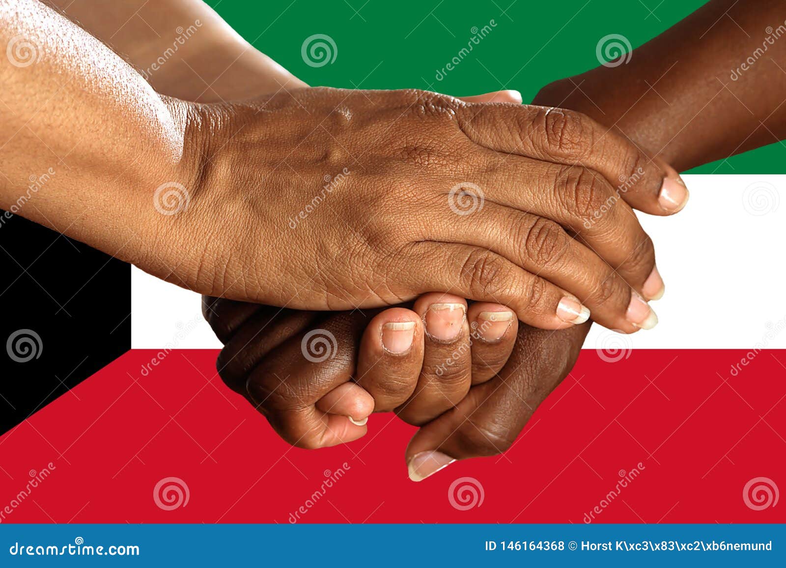Flag of Kuwait, Intergration of a Multicultural Group of Young People ...