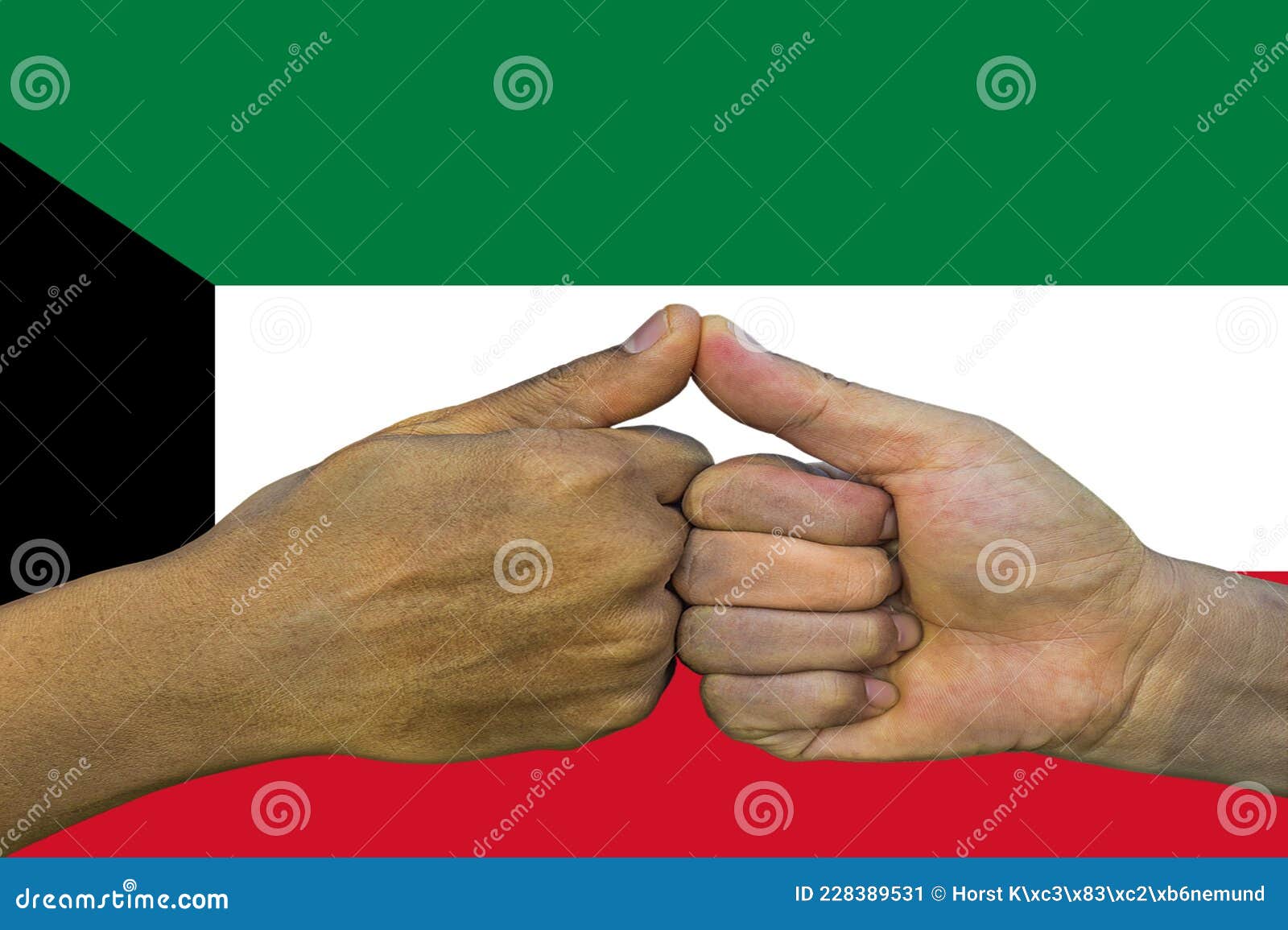 Flag of Kuwait, Intergration of a Multicultural Group of Young People ...