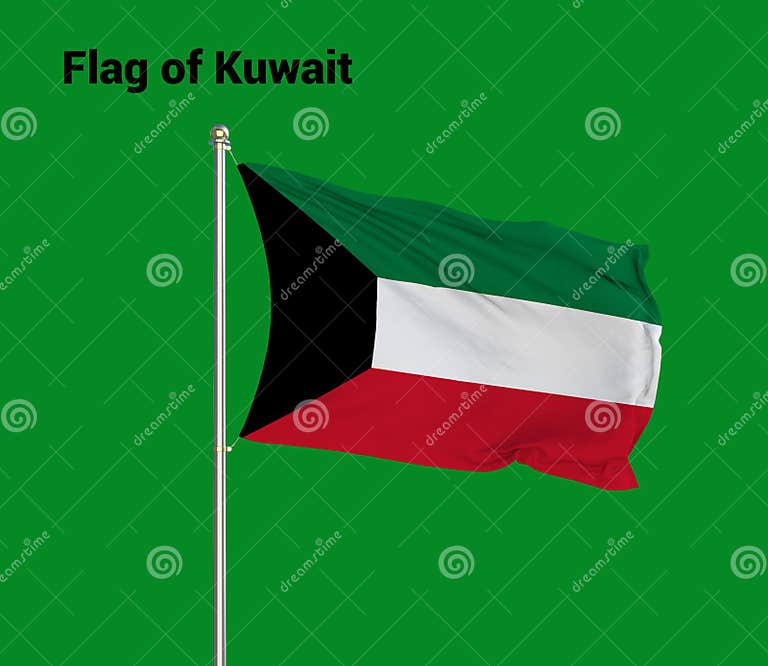 Flag of Kuwait, Kuwait Flag, National Flag of Kuwait. Pole Flag of ...