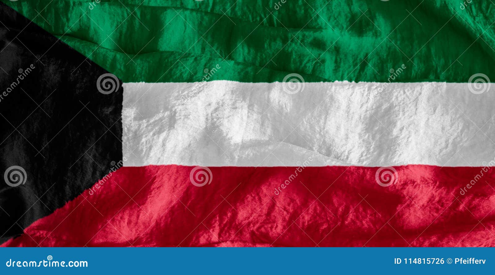 Flag of Kuwait stock illustration. Illustration of object - 114815726
