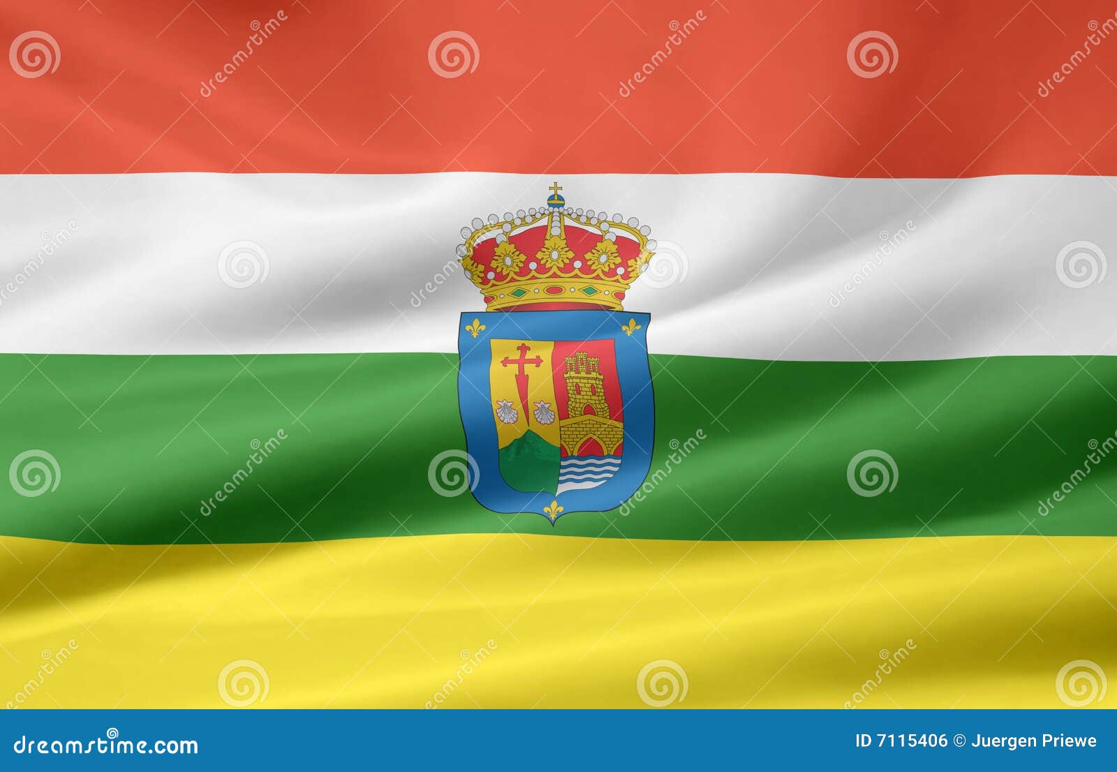 Flag of La Rioja - Spain stock illustration. Illustration of cloth ...