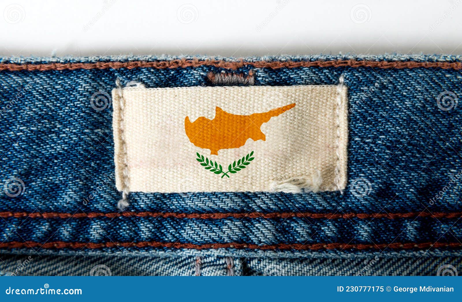 Flag on the label of jeans stock image. Image of jeans - 230777175