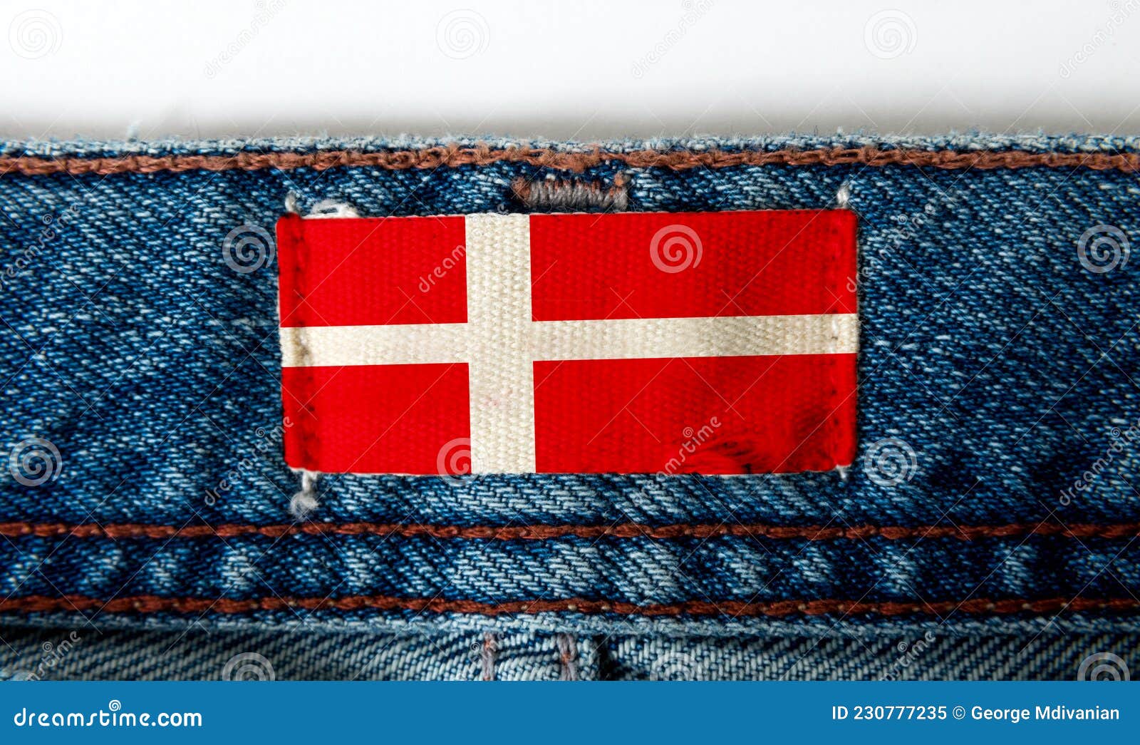 Flag on the label of jeans stock image. Image of market - 230777235