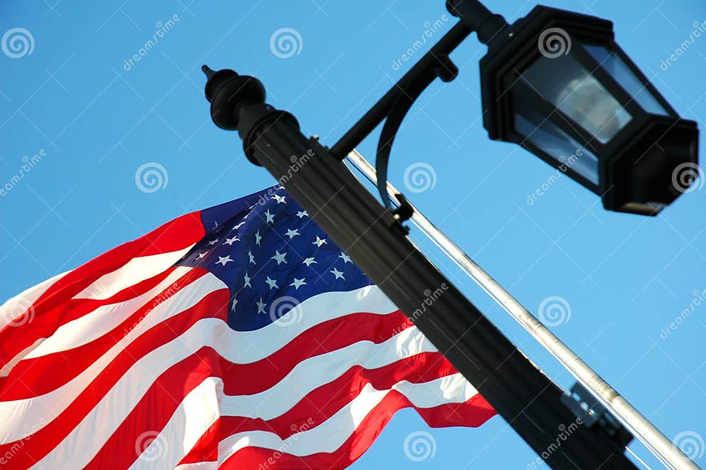 Flag and Lamppost stock image. Image of flag, blue, fancy - 1761779