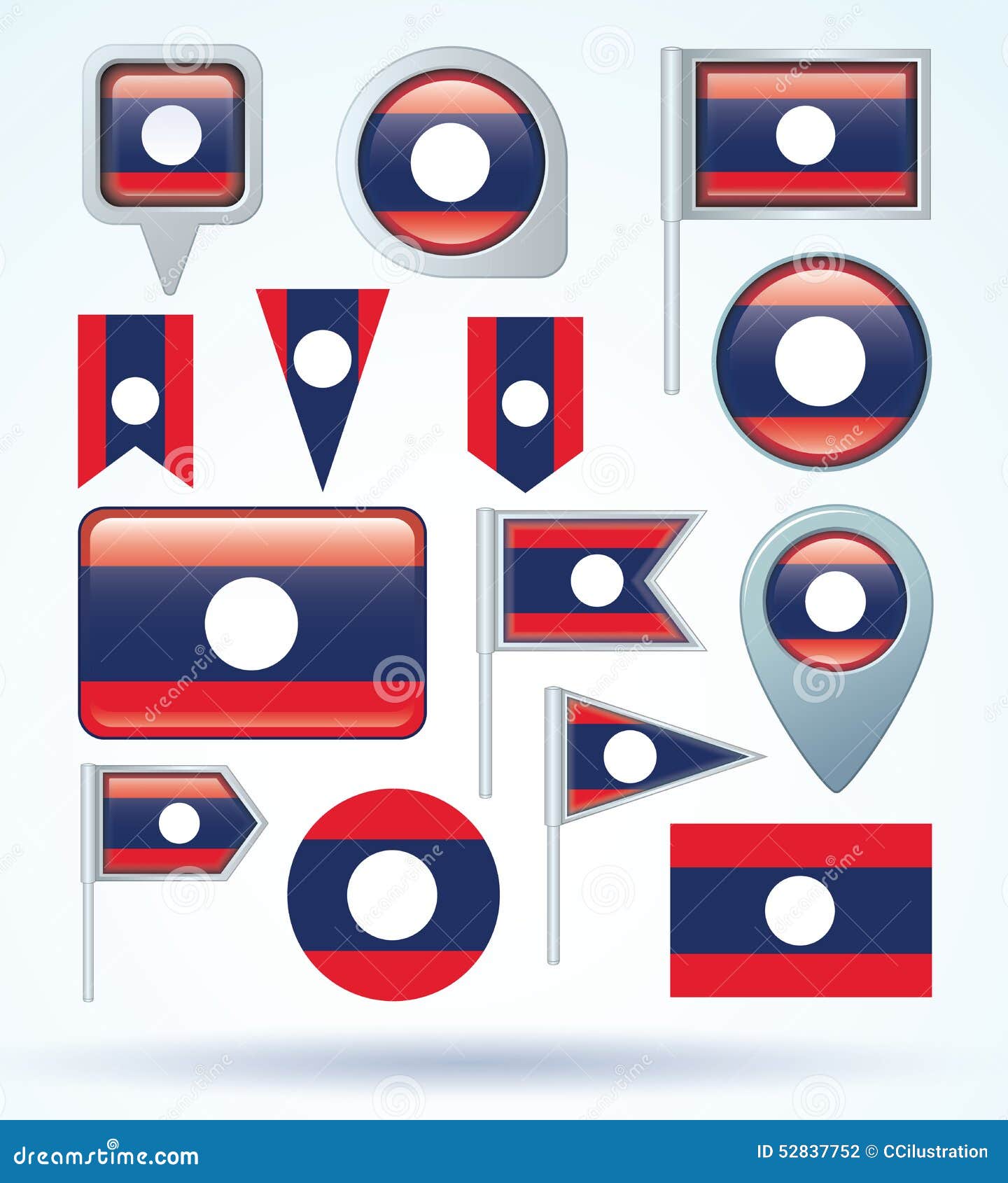 Laos Vector Map Isolated On White Background. High-Detailed Black ...