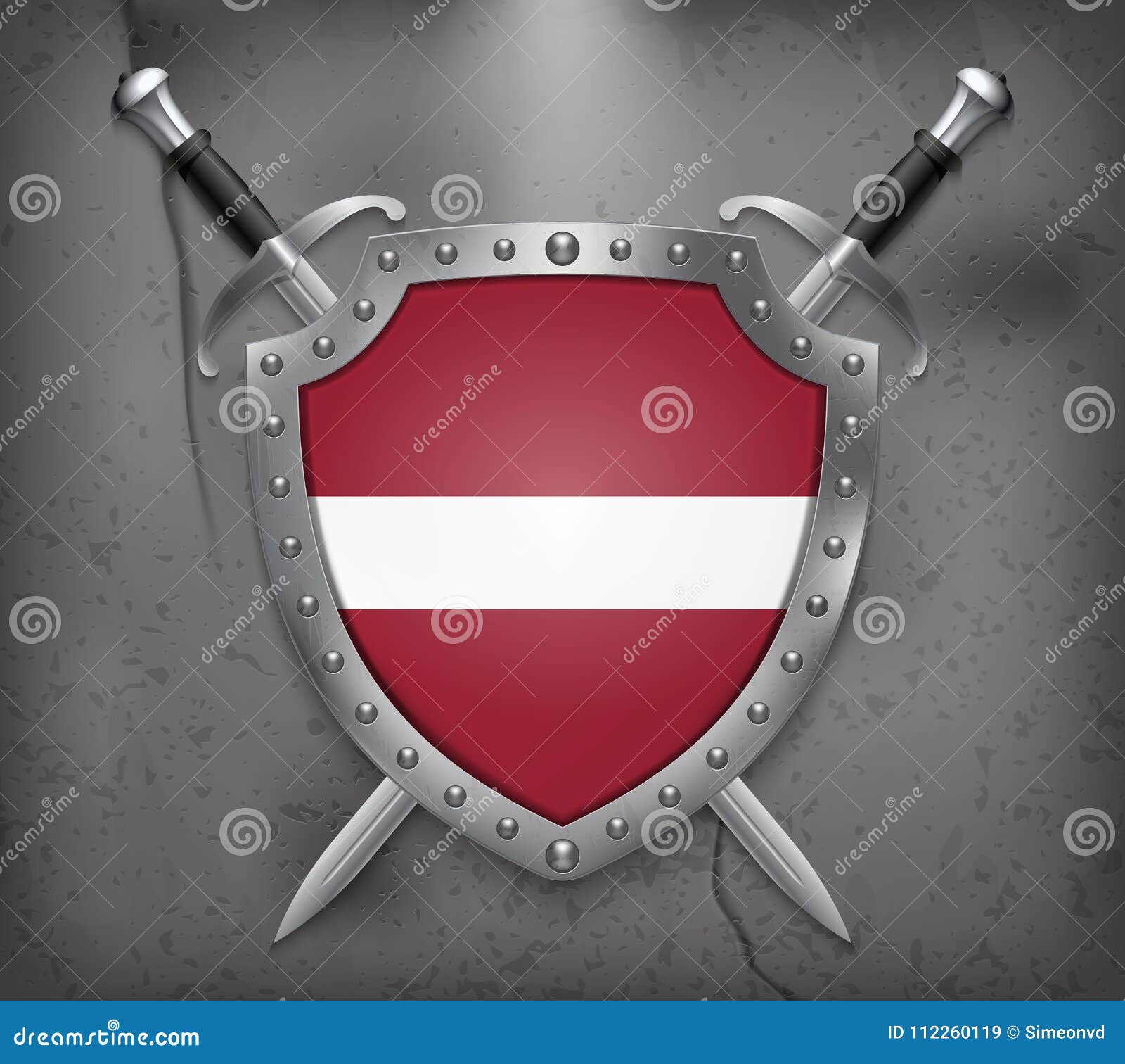 Flag of Latvia. the Shield with National Flag Stock Vector ...