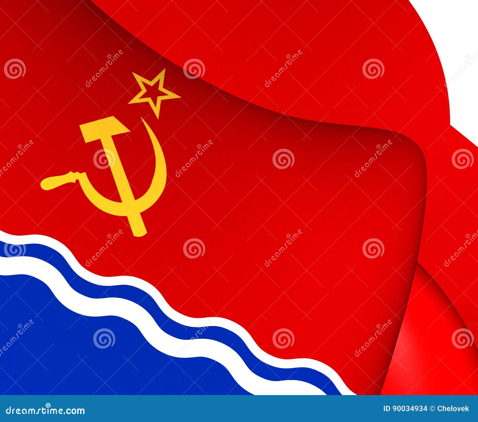 Flag of Latvian SSR 1940-1991 Stock Illustration - Illustration of ...