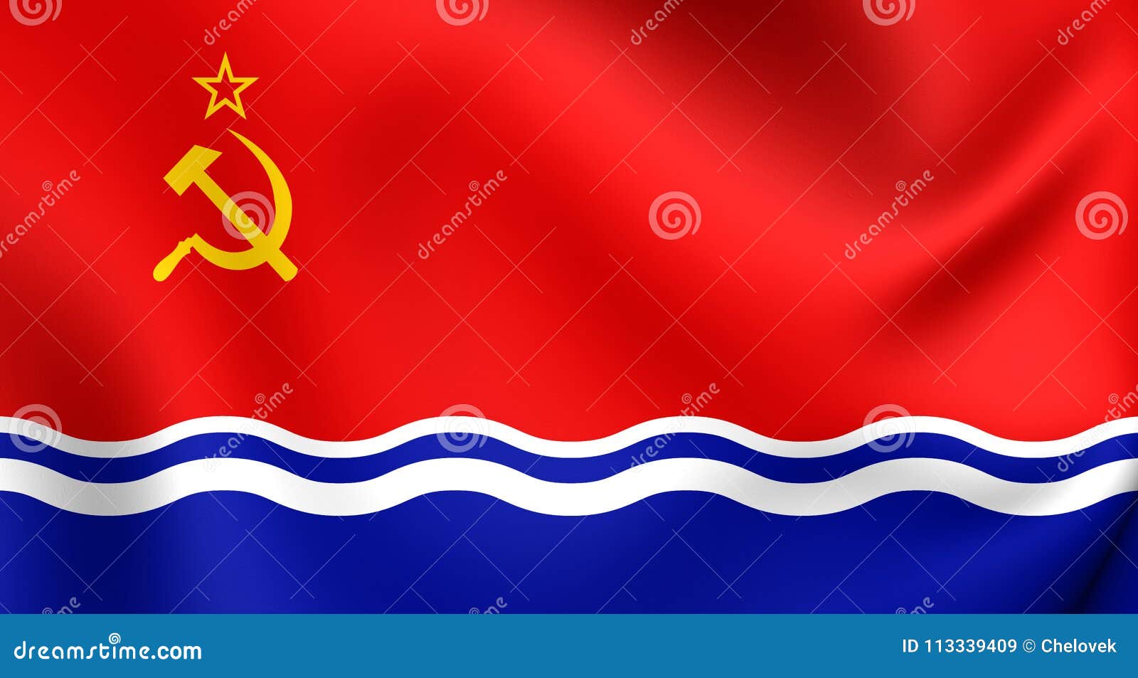 Flag of Latvian SSR 1940-1991 Stock Illustration - Illustration of ...