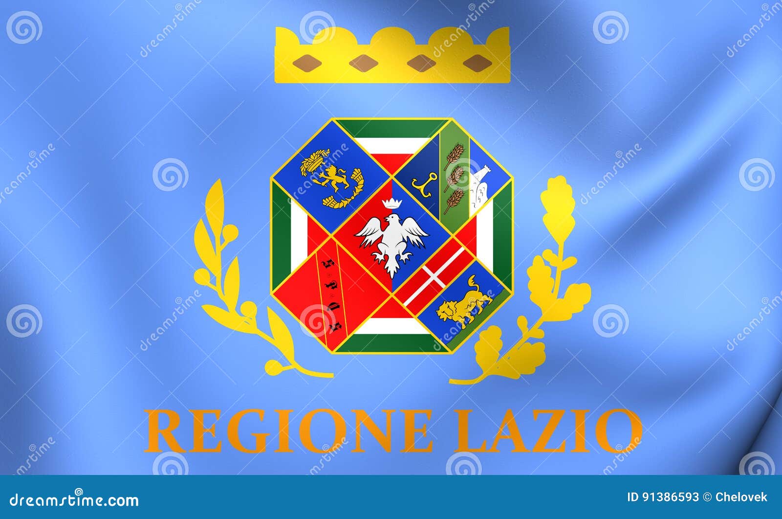 Flag of Lazio, Italy. stock illustration. Illustration of fluttering ...