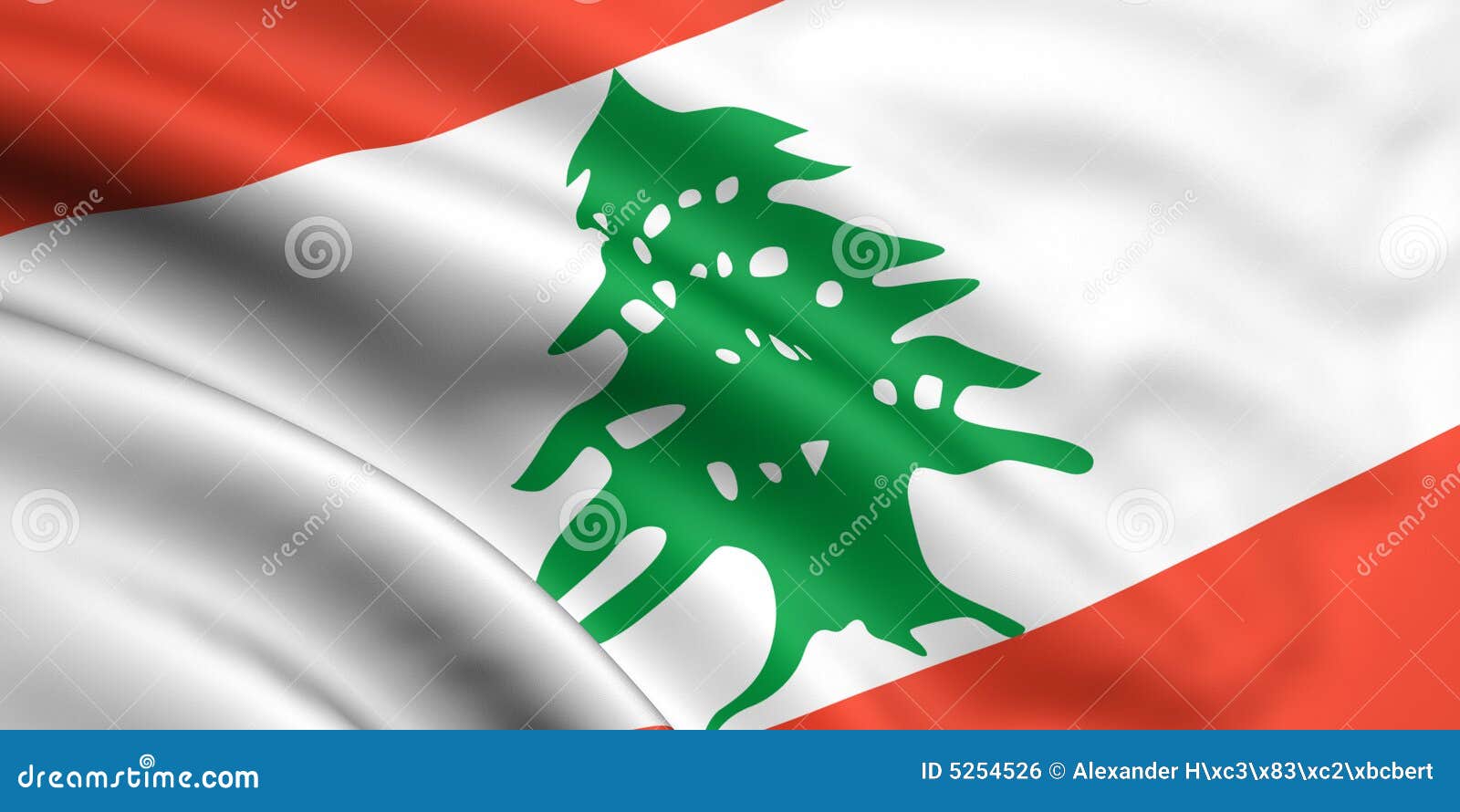 Flag of Lebanon stock illustration. Illustration of wind - 5254526