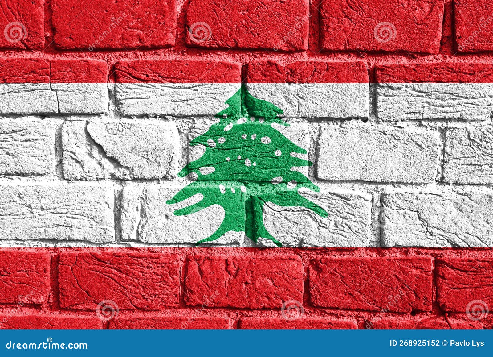 Flag of Lebanon on the Wall Stock Photo - Image of lebanese, nation ...