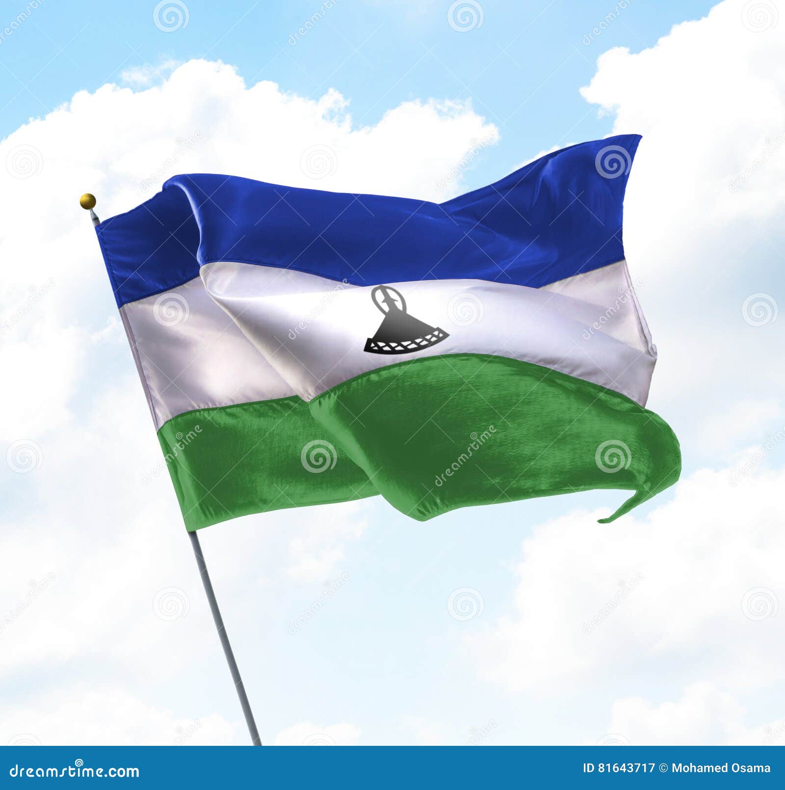 Flag of Lesotho stock image. Image of history, african - 81643717